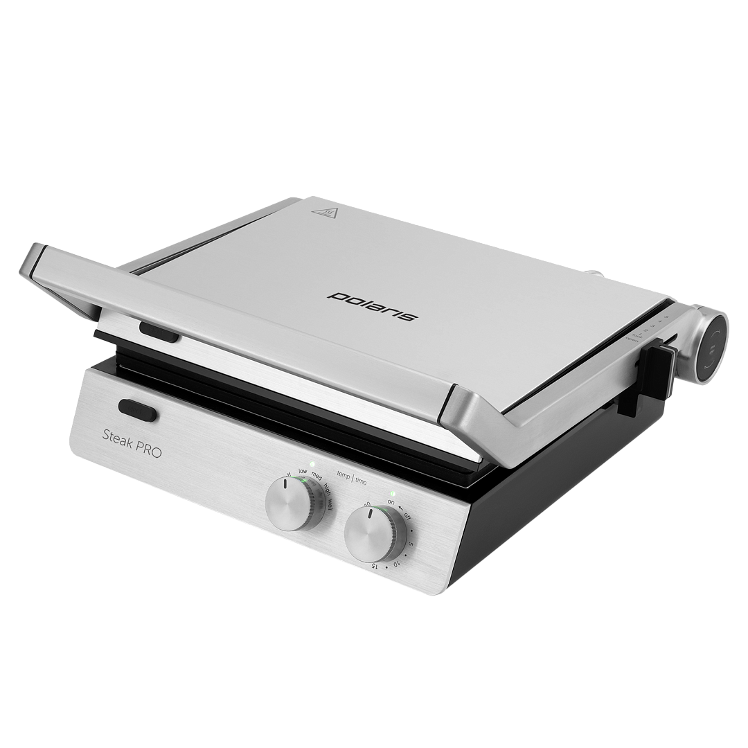 Гриль-пресс Polaris PGP 2803 цвет Серебристый: характеристики, отзывы ...